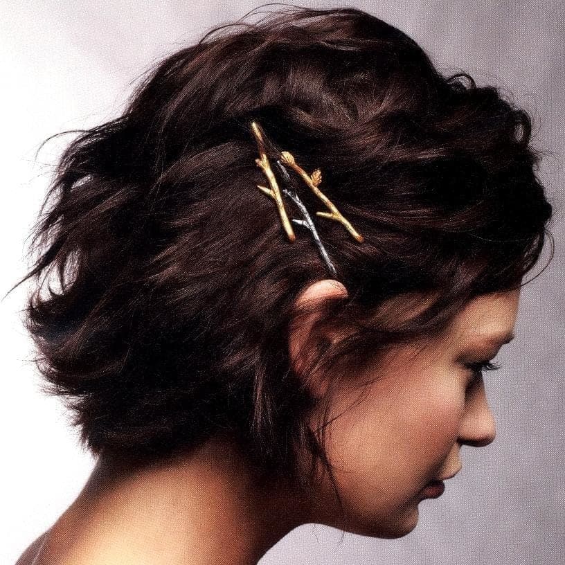 Custom Set of 3 Twig Hair Pins - Branch Bobby Pins - Mix & Match Silver ...