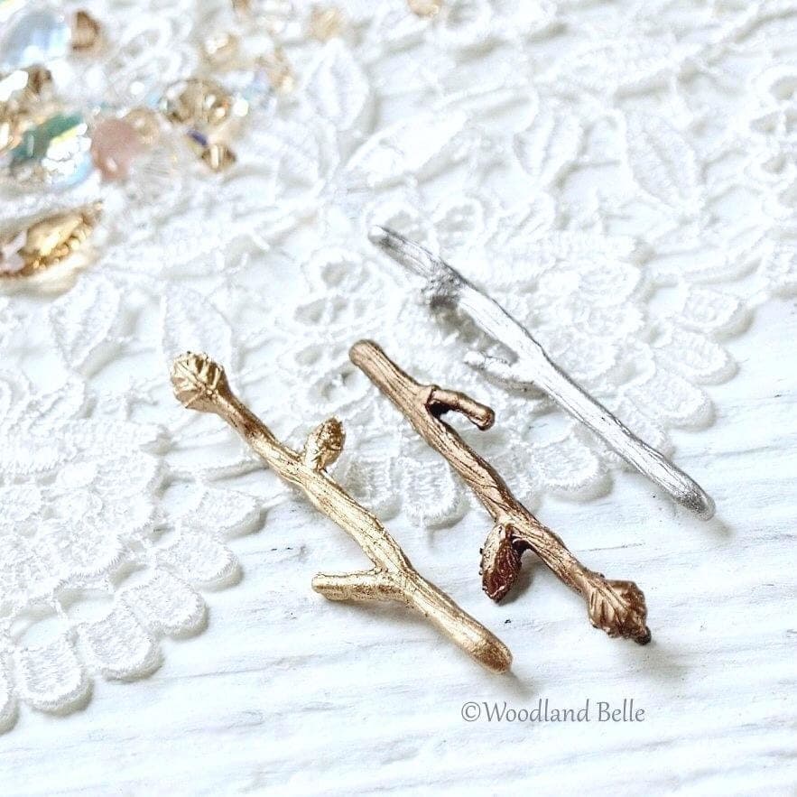 Custom Set of 3 Twig Hair Pins - Branch Bobby Pins - Mix & Match Silver ...