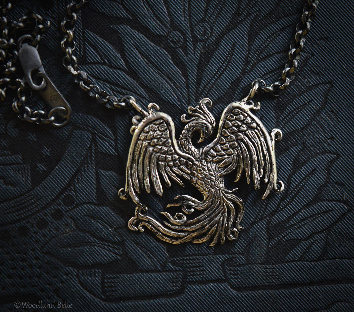 Phoenix Necklace for Men - Oxidized Sterling Silver Phoenix Pendant ...