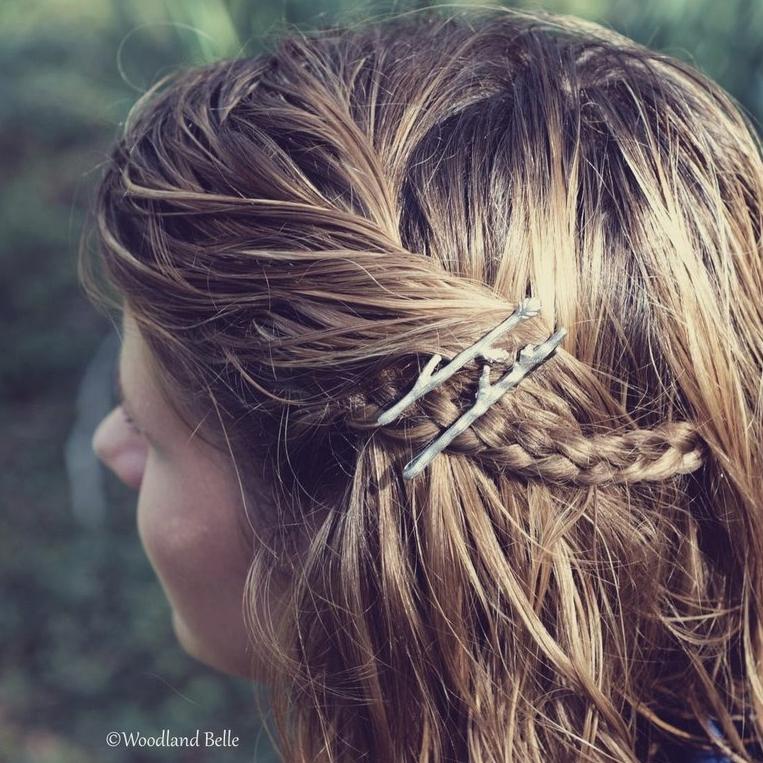 Silver Twig Hair Pins - Branch Hair Pins - Branch Bobby Pins - Twig ...